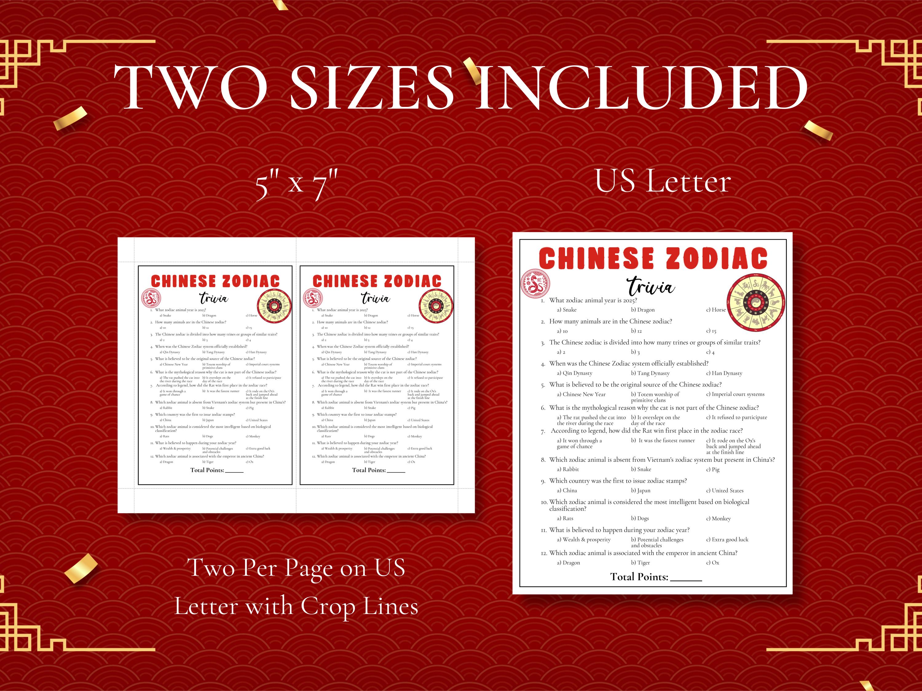 Chinese Zodiac Trivia, Lunar New Year Trivia, 2025 Chinese New Year ...