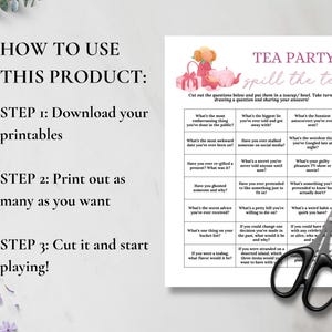 Spill the Tea Game, Tea Party Games Printable, Ladies Luncheon Game ...