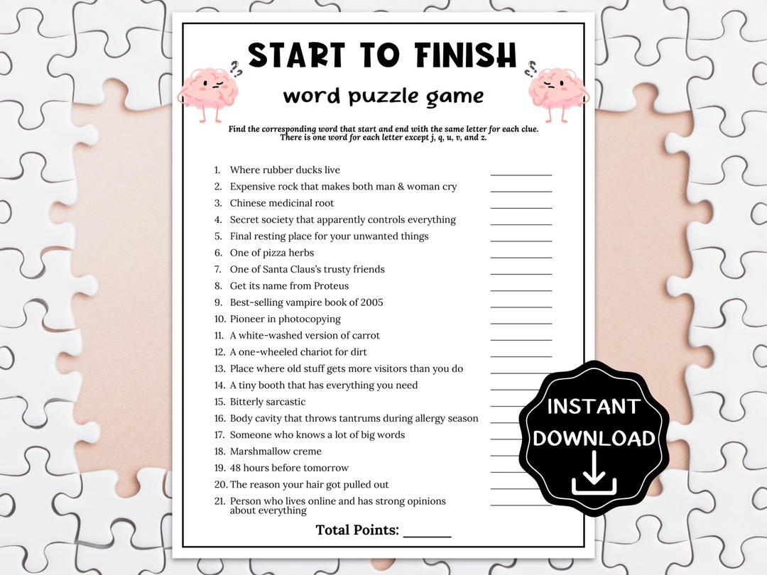 Pop Culture Trivia Game, Start to Finish Word Puzzle Game, Family Game ...