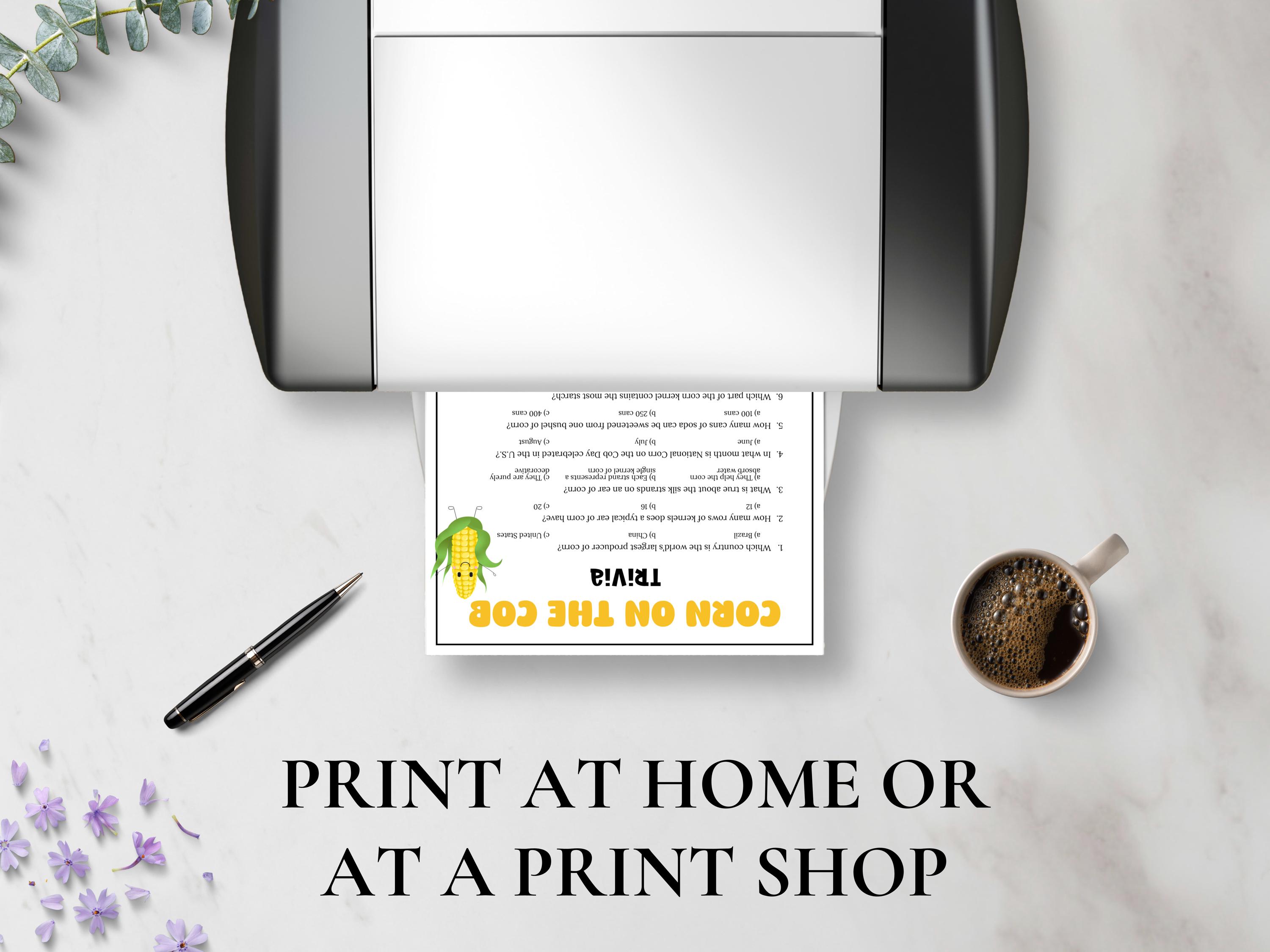 Corn on the Cob Trivia Game, Corn on the Cob Day Activity, Corn Party ...