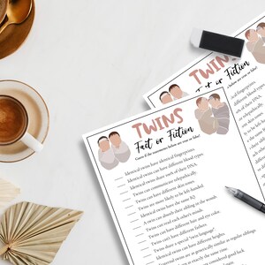 Twins Trivia Baby Shower Game, Printable Twin True False Game, Fun Baby ...