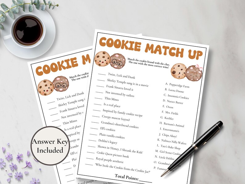 Cookie Matchup Game, Cookie Themed Games for Kids, Milk and Cookie ...