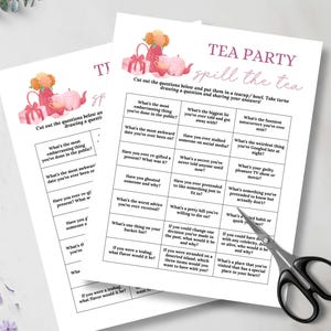Spill the Tea Game, Tea Party Games Printable, Ladies Luncheon Game ...