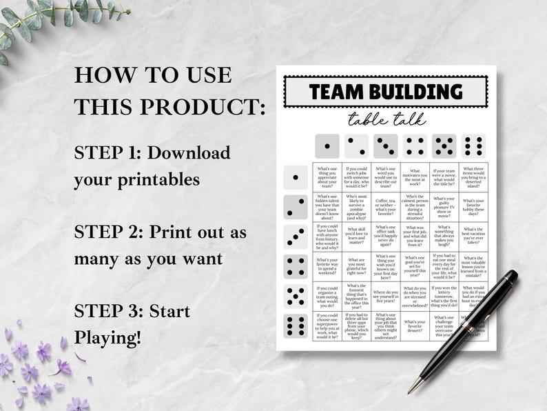Team Building Roll and Share Game, Team Building Games for Work, Office ...