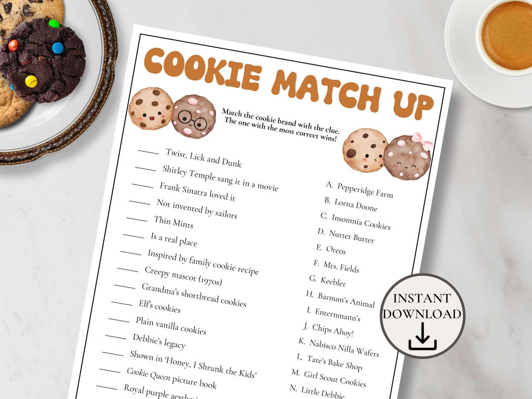 Cookie Matchup Game, Cookie Themed Games for Kids, Milk and Cookie ...