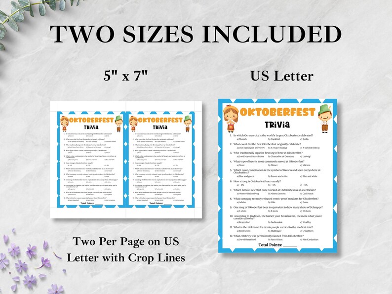 Oktoberfest Trivia Game, Oktoberfest Party Game for Kids & Adults ...
