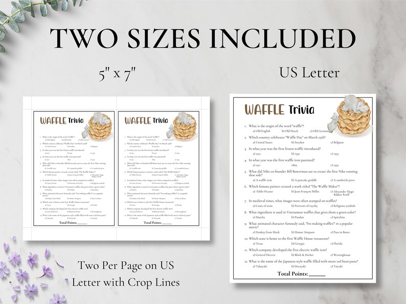 Waffle Trivia Game, Waffle Games, National Waffle Day Activities ...