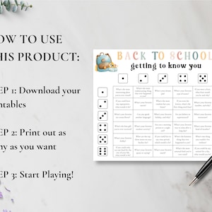 Back to School Dice Breaker, Back to School Game, Get to Know You Dice ...