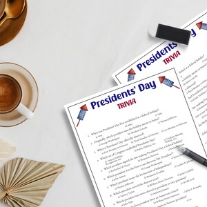 Presidents Day Trivia Game, Presidents Day Games for Presidents Day ...
