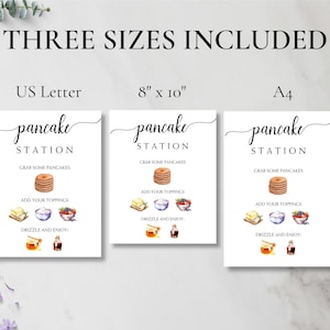 Pancake Bar Sign With Table Cards, Pancake Birthday Party, Pancakes and ...