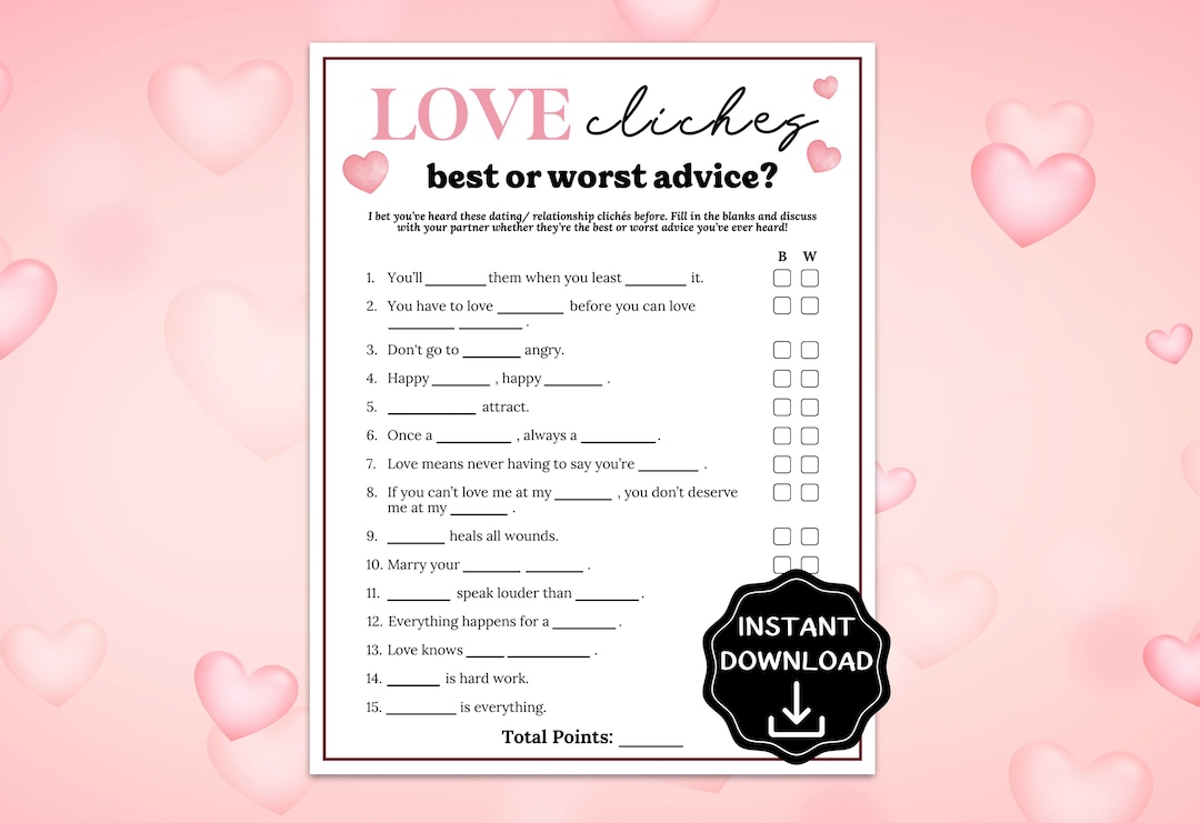 Relationship Sayings Trivia Game, Couple Trivia Game Printable, Couples ...
