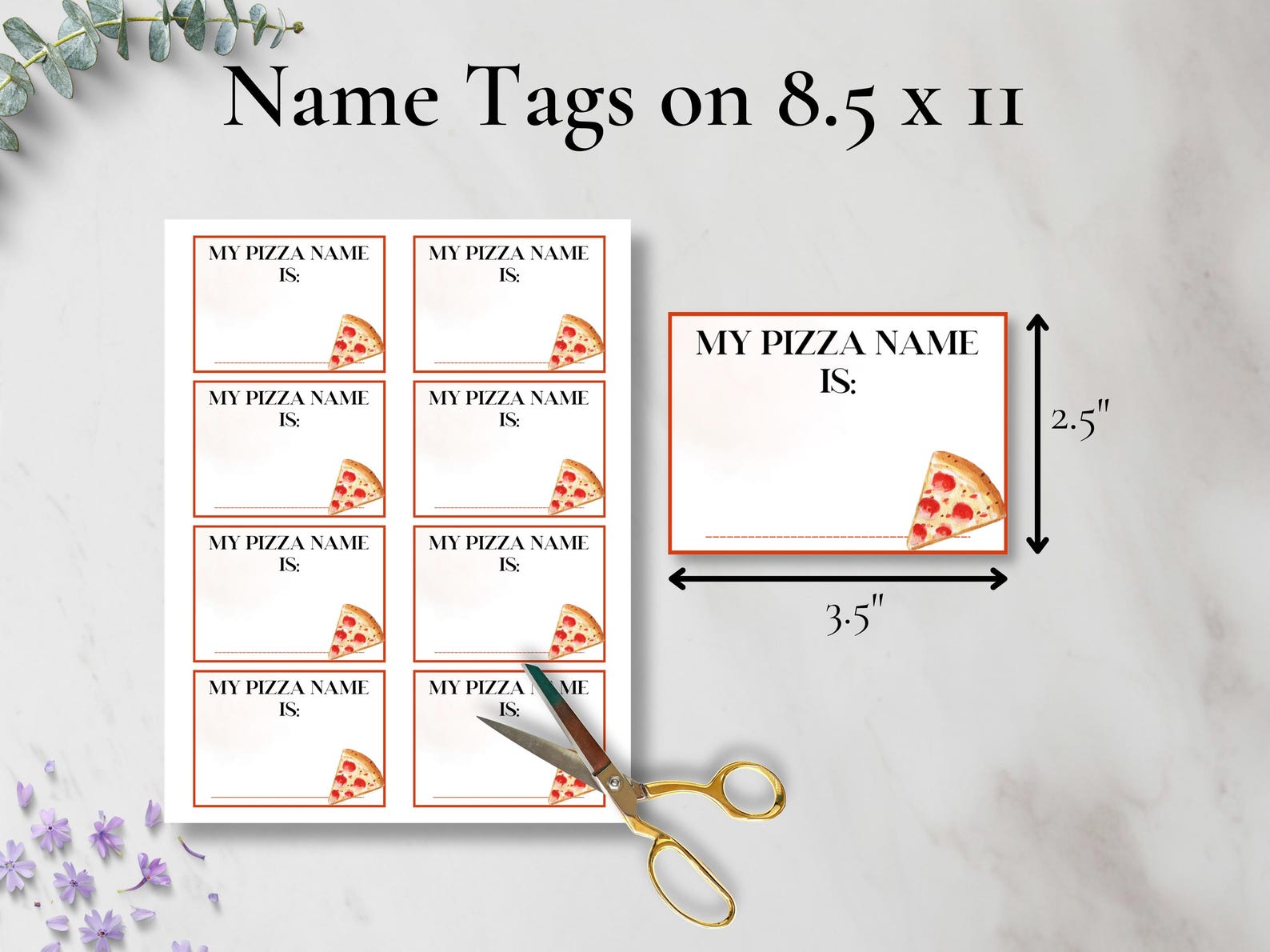 What's Your Pizza Name With Name Tags, Pizza Baby Shower Games, Pizza ...