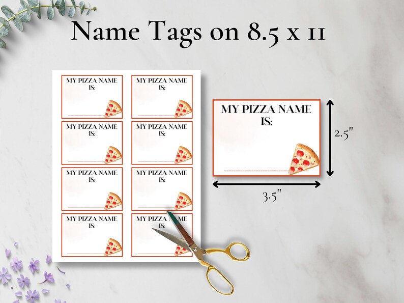 What's Your Pizza Name With Name Tags, Pizza Baby Shower Games, Pizza ...