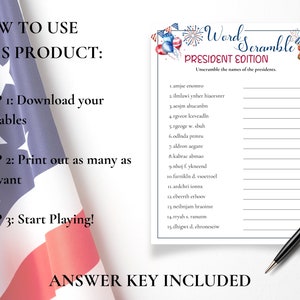 4th of July Word Scramble, 4th of July Trivia Questions for Kids ...