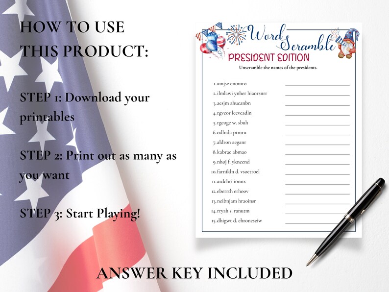4th of July Word Scramble, 4th of July Trivia Questions for Kids ...