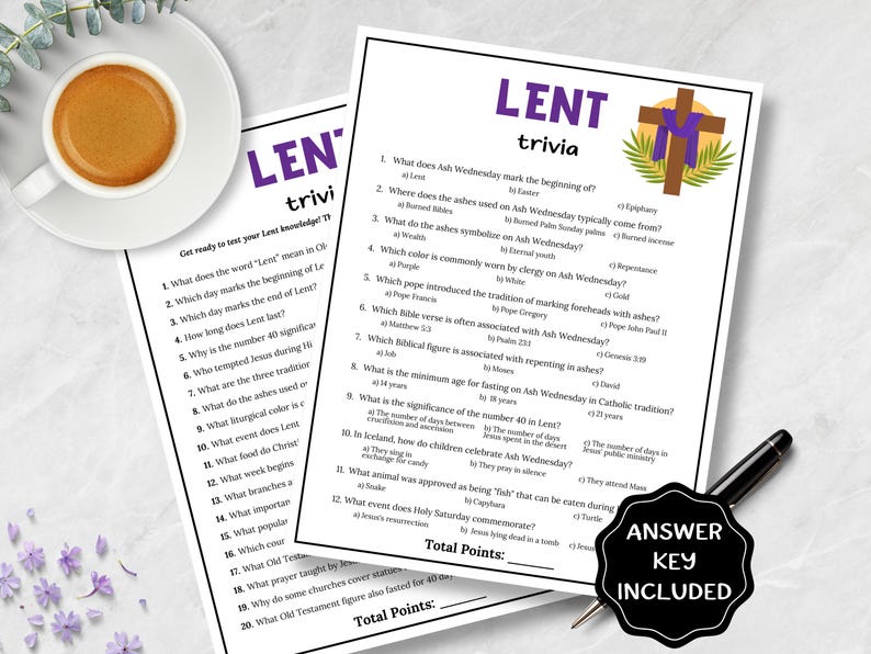 Lent Trivia Game, Easter Party Games, Sunday School Activities, Lenten ...