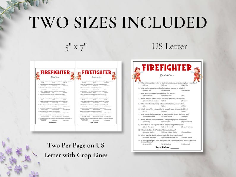 Firefighter Trivia, Firefighter Day Activities, Firefighter Birthday ...