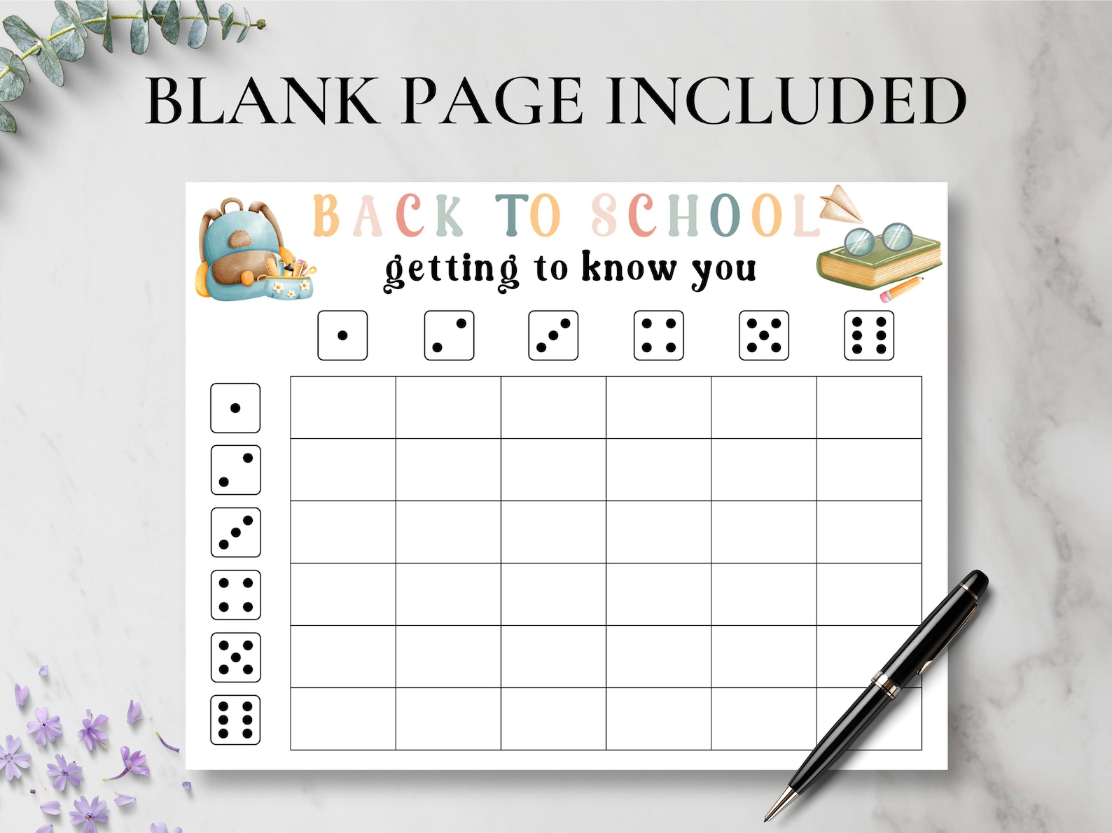 Back to School Dice Breaker, Back to School Game, Get to Know You Dice ...