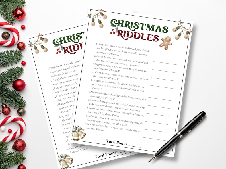 Christmas Riddles Who Am I Game, Kid Christmas Jokes and Riddles, Funny ...