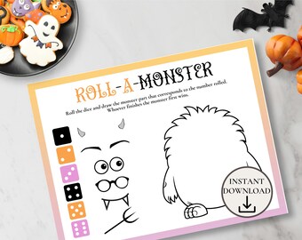 Halloween Draw A Monster Game, Printable Halloween Game for Kids ...