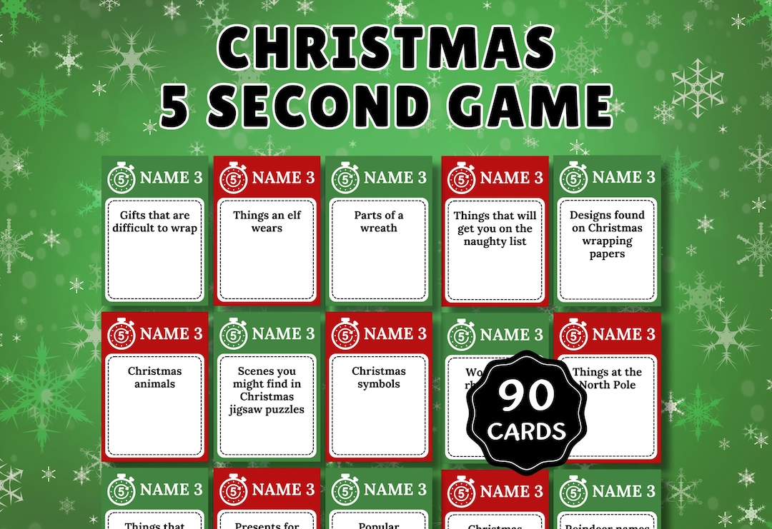 Christmas 5 Second Game, Christmas Party Game for Kids, Adults ...