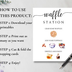 Waffle Bar Sign With Table Cards, Waffle Party, Waffle Station for ...