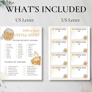 What's Your Waffle Name With Name Tags, Waffle Printable Game, Brunch ...
