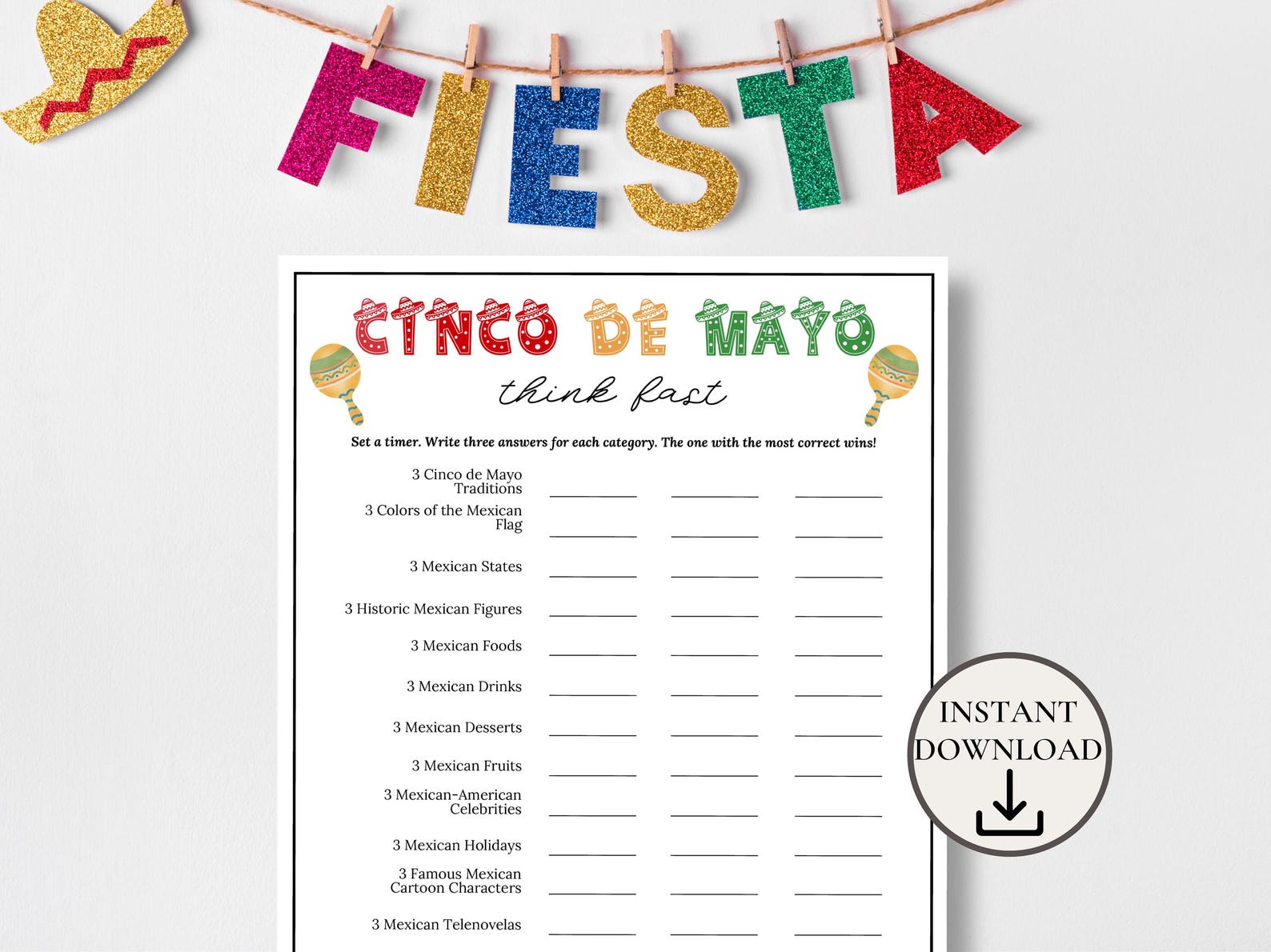 Cinco De Mayo Trivia, Cinco De Mayo Think Fast Game, Cinco De Mayo ...