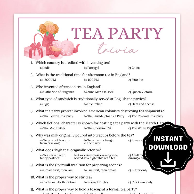 Tea Trivia - Etsy