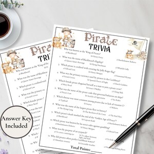 Pirate Trivia Game, Pirate Theme Party Game for Kids & Adults, Pirate ...