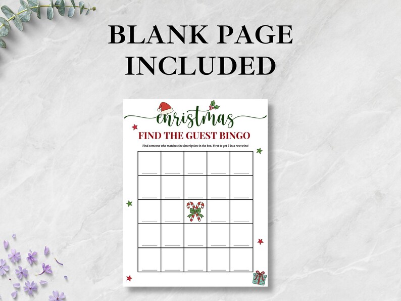 Christmas Find the Guest Bingo Game, Christmas Icebreaker Game, Find ...