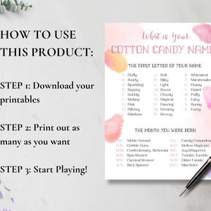 What's Your Cotton Candy Name Game With Name Tags, Fun Cotton Candy ...