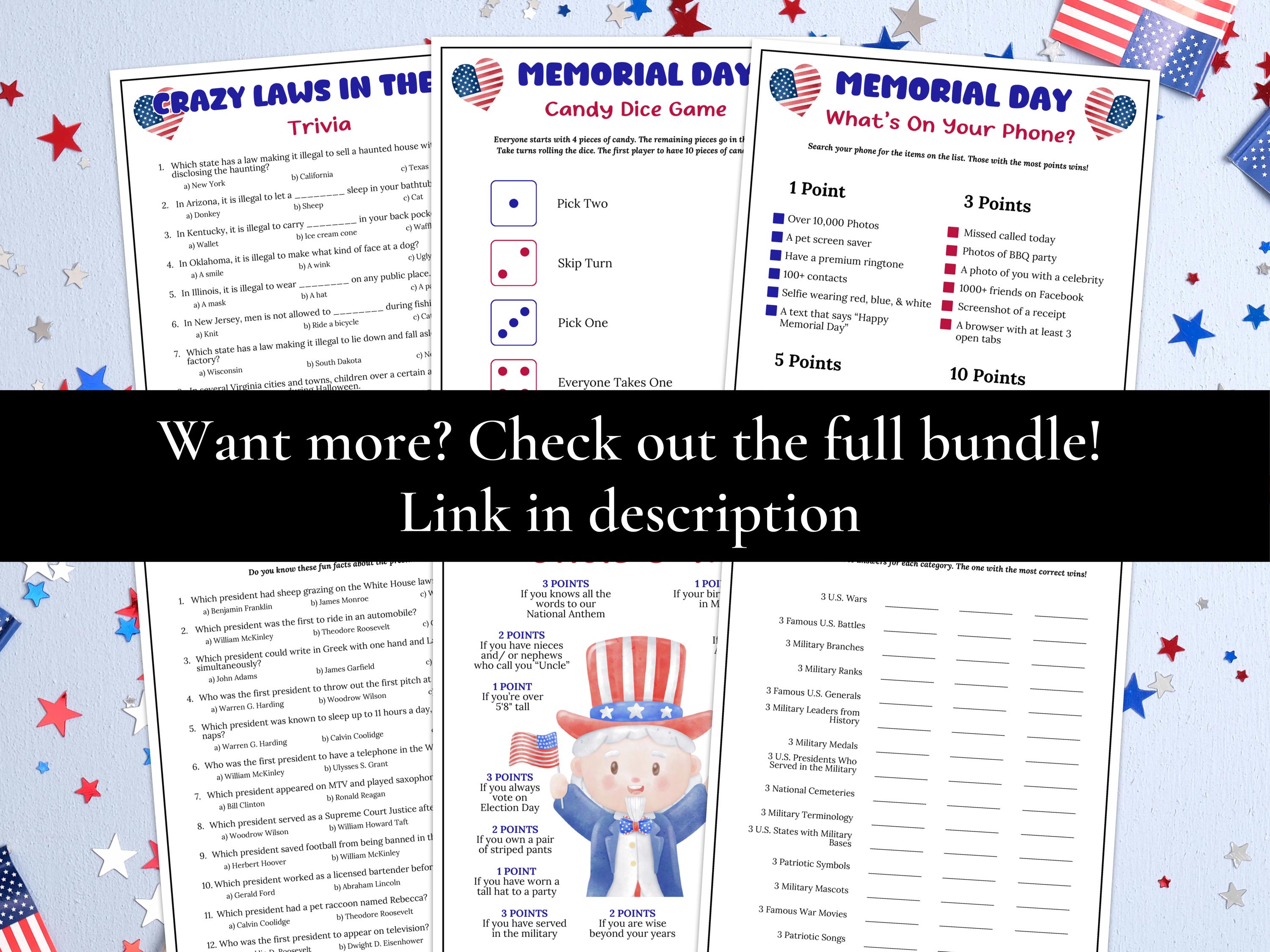 U.S. Military Trivia Quiz, Memorial Day Games for the Office, Memorial ...