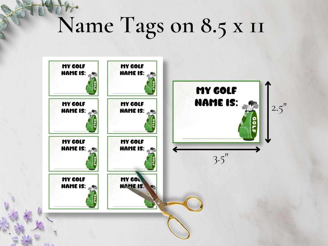 What's Your Golf Name Game With Name Tags, Printable Golf Game for Kids ...
