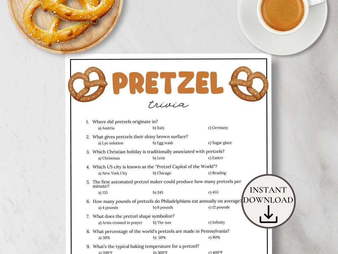 Pretzel Trivia Game, Oktoberfest Party Game for Kids & Adults, German ...