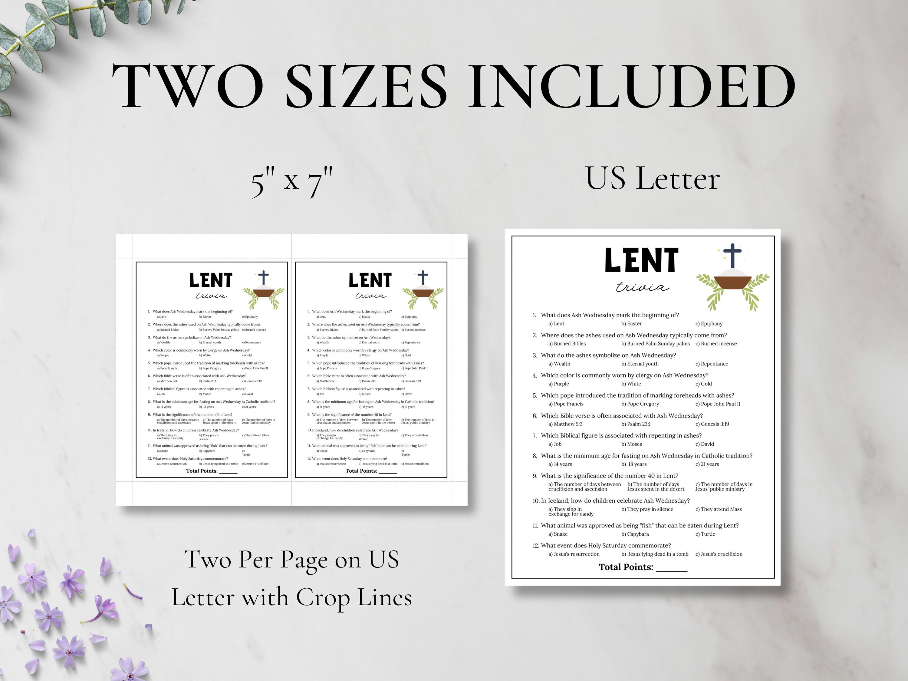 Lent Trivia Game, Easter Party Games, Sunday School Activities, Lenten ...