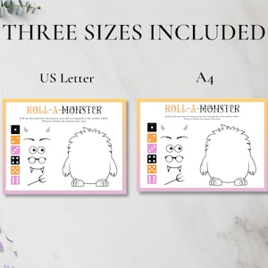 Roll A Monster Printable Game, Halloween Monster Game for Kids, Monster ...