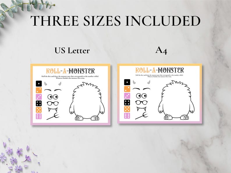 Roll A Monster Printable Game, Halloween Monster Game for Kids, Monster ...
