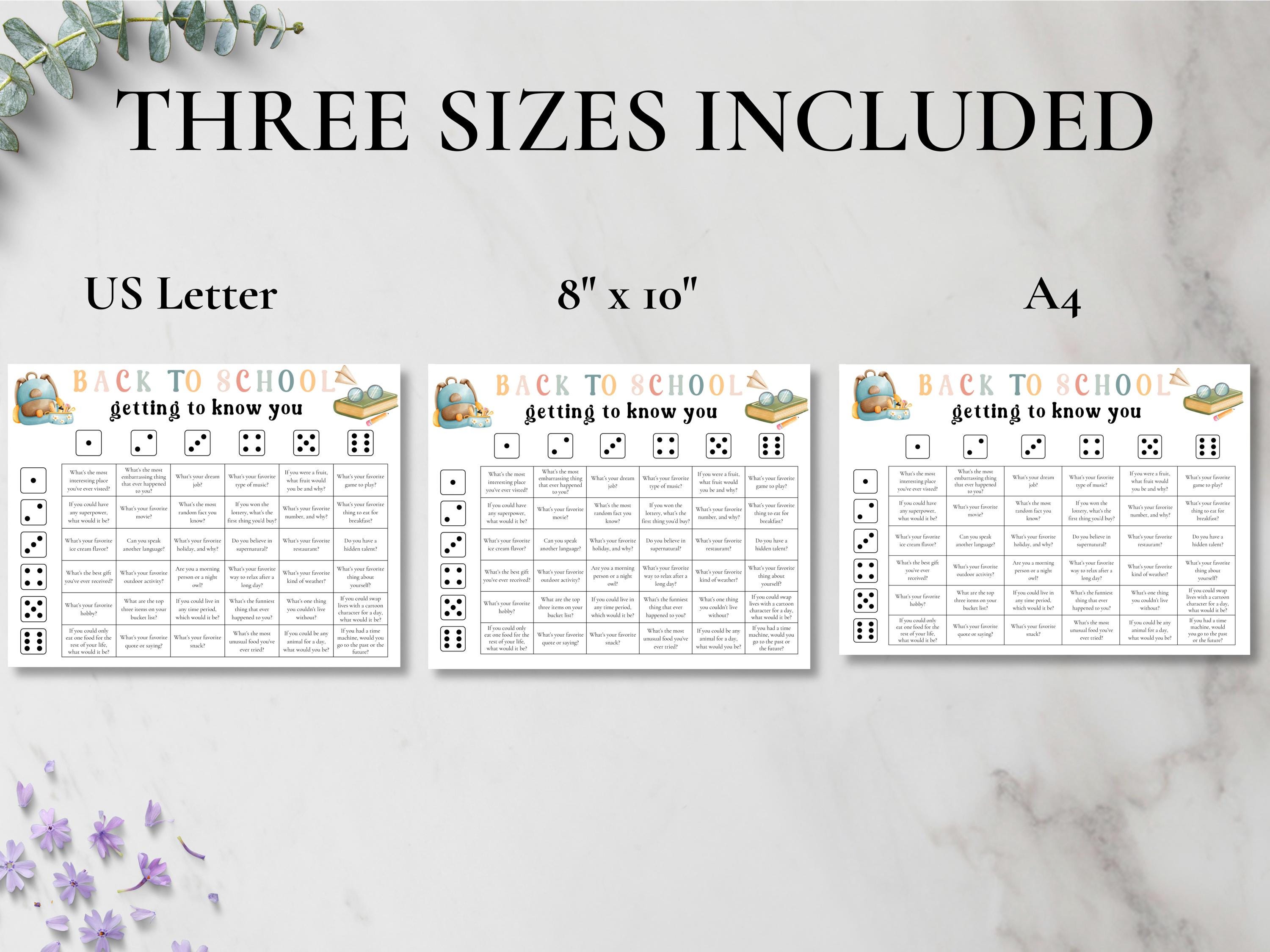 Back to School Dice Breaker, Back to School Game, Get to Know You Dice ...