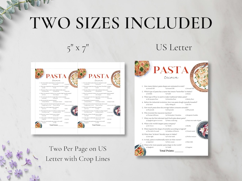 Pasta Trivia, Italian Food Trivia, Pasta Games for Kids & Adults, Pasta ...