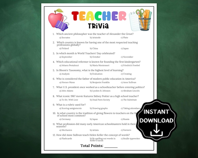 Teacher Trivia Game, Teacher Feud Game, Teacher Retirement Game ...