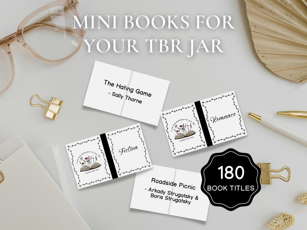 TBR Jar Mini Books Printable, to Be Read Book List, TBR Book Club ...