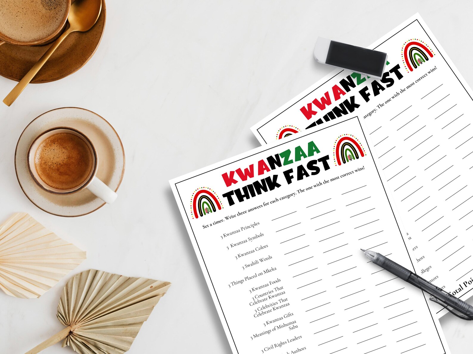 Kwanzaa Think Fast Game, Printable Kwanzaa Party Games for Kids ...