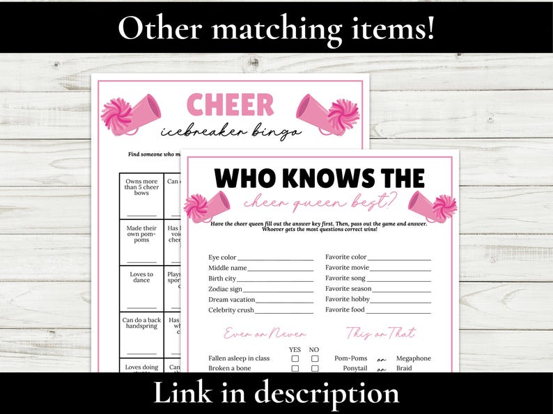 Cheer Team Bonding Game, Cheer Squad Dice Breaker Game, Cheer Team ...