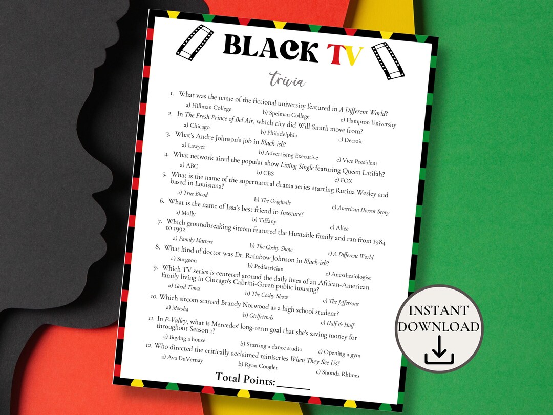 Black TV Trivia Game, Black History Trivia, Black History Month Games ...