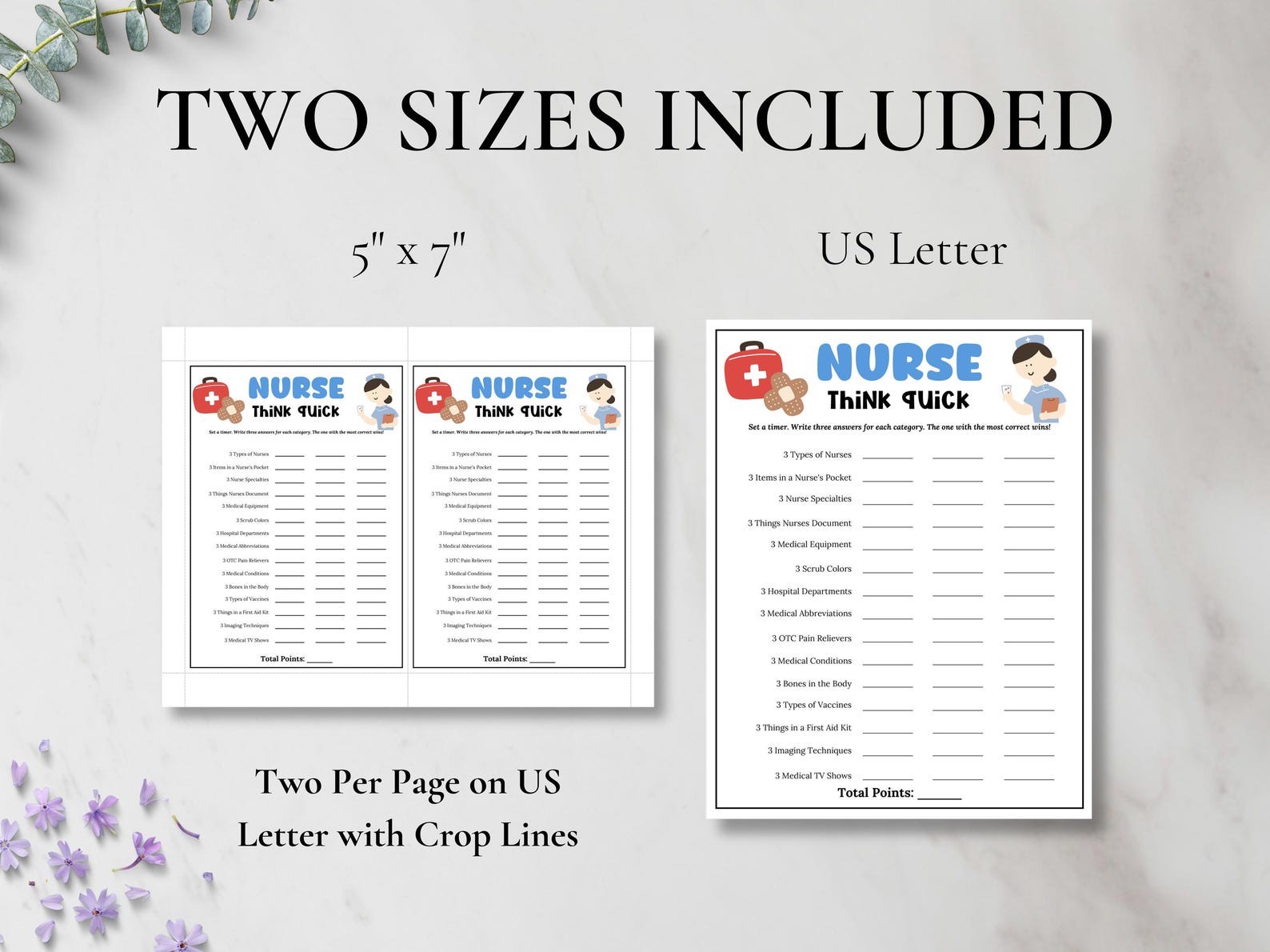 Nurse Think Quick Trivia Game, Nurse Games, Nurse Appreciation Week ...