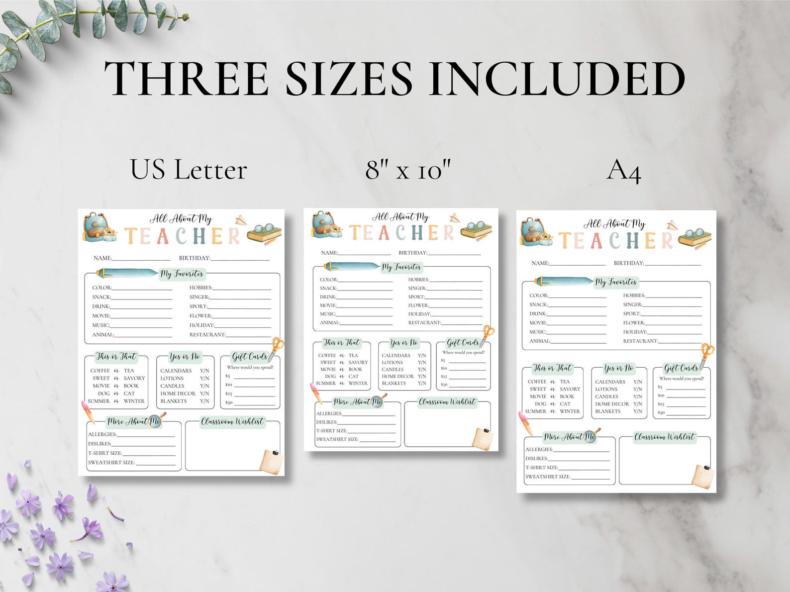 All About My Teacher, Get to Know My Teacher Questions, Teacher ...