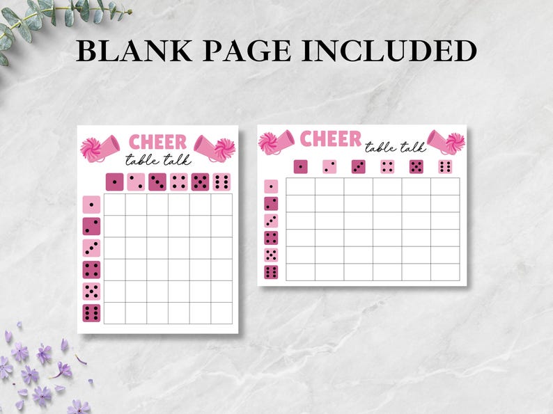 Cheer Team Bonding Game, Cheer Squad Dice Breaker Game, Cheer Team ...