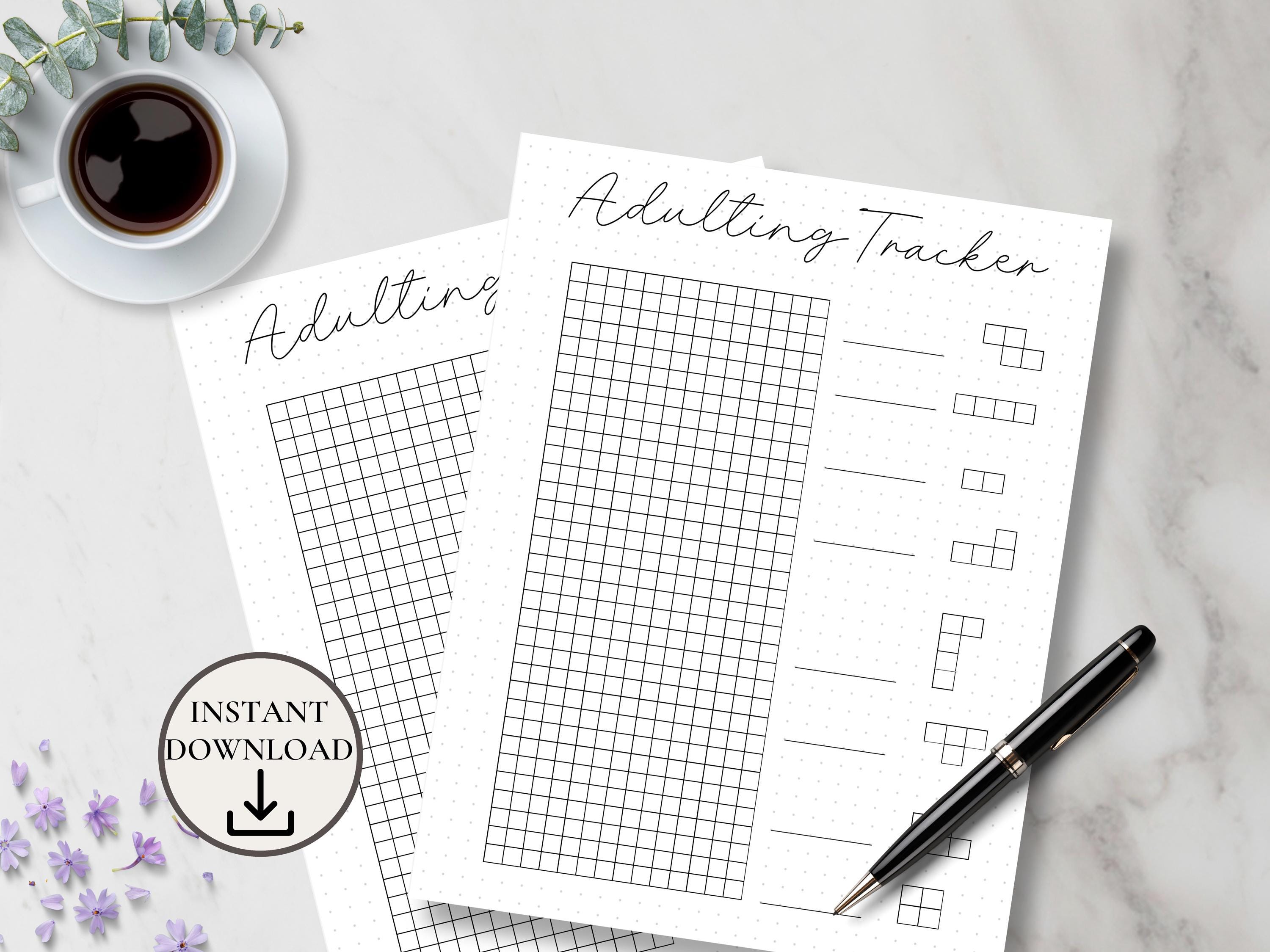 Adulting Tracker, Adultris Tracker, Monthly Tetris Habit Tracker, Adult ...