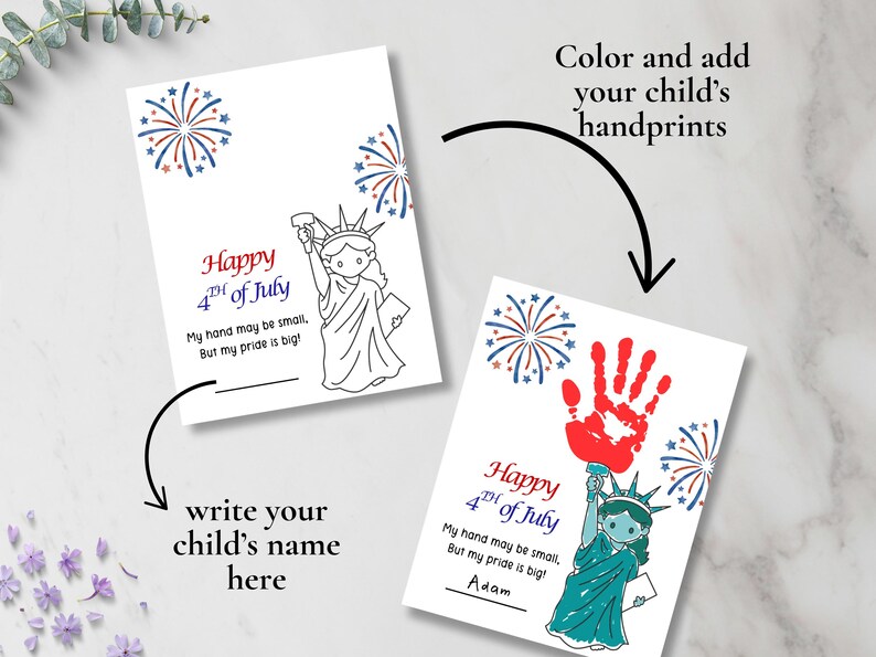 4th of July Handprint Craft, Statue of Liberty Craft, Preschool ...